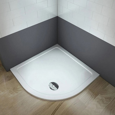 Offset Quadrant Resin Stone Shower Tray White Finish 760 x 760 mm | £ ...