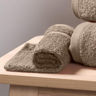 OHS 4 Pack of 100% Cotton Face Cloth Towel, 30 x 30cm - Mocha