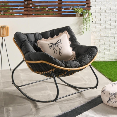 OHS Bali Garden Rocking Chair Outdoor Metal Frame Chairs with Cushion