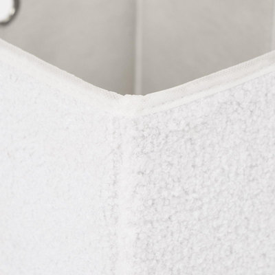 OHS Boucle Cube Folding Space Saving Storage Boxes, White - 8 Pack