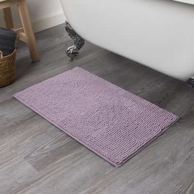 OHS Chenille Noodle Non-Slip Soft Shower Bath Mat, 45 x 75cm - Lilac