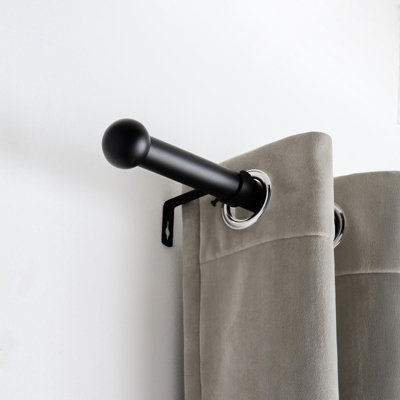 OHS Curtain Pole Extendable 28mm Metal Finnials Twist End Rod 120-200cm ...