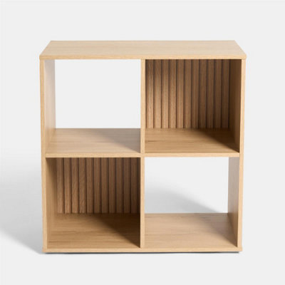 OHS Dallas 4 Cube Wood Effect Storage Unit Bookcase Shelf