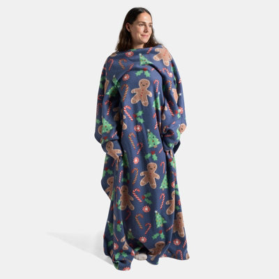 OHS Gingerbread Man TV Blanket Polar Fleece Wearable Throw