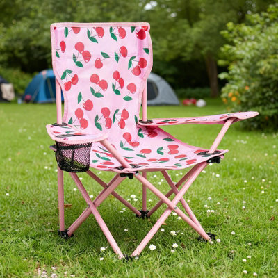 OHS Kids Cherry Camping Chair Folding Garden Outdoor Picnic Seat