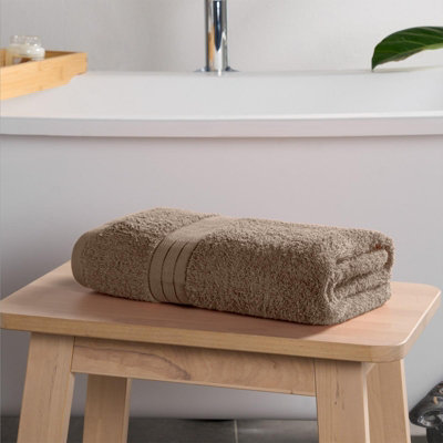 OHS Luxury 100% Cotton Bath Towel, 70 x 115cm - Mocha