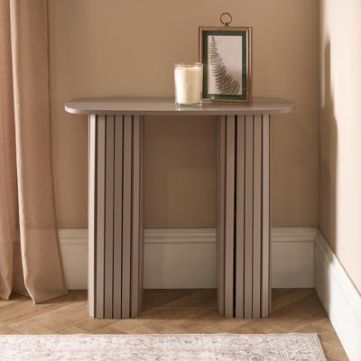 OHS Madison Console Table Ribbed Engineered Wood Entryway Display Desk ...