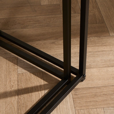 OHS Manhattan Set of 2 Square Nest of Tables Modern End Side Coffee ...