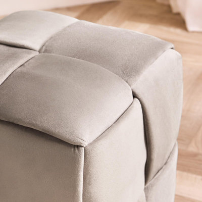 OHS Ottoman Foot Stool Square Footrest Chair Side Sofa Seat - Natural