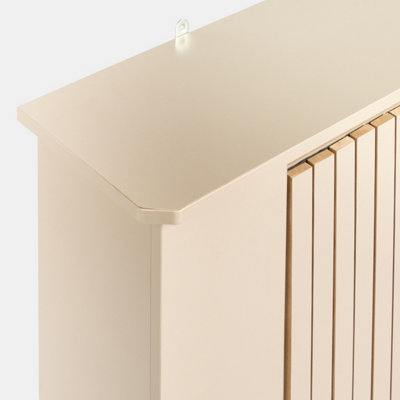 OHS Ribbed Large Radiator Cover Slatted Engineered Wood - Natural