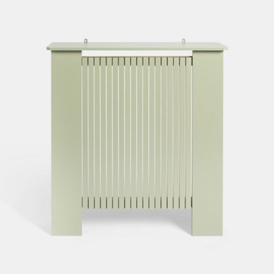 OHS Ribbed Medium Radiator Cover Slatted Engineered Wood - Sage