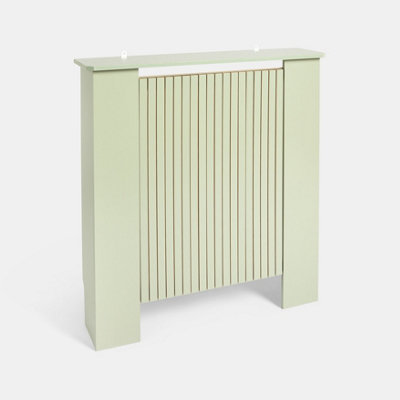 OHS Ribbed Medium Radiator Cover Slatted Engineered Wood - Sage