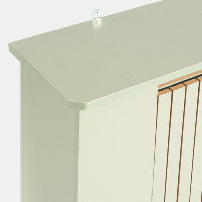 OHS Ribbed Medium Radiator Cover Slatted Engineered Wood - Sage