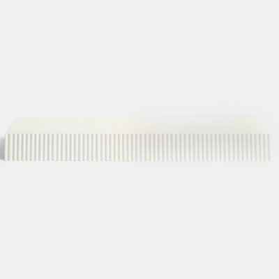 OHS Ribbed Rectangle Shelf Wall Mounted Storage Space Saving Modern - Cream