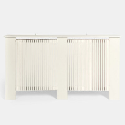 OHS Ribbed Small Radiator Cover Slatted Engineered Wood - Cream