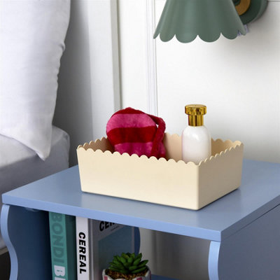OHS Scallop Edge Organiser PP Plastic Box Tub Storage Bin Container