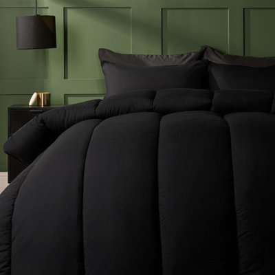 OHS Soft Coverless 10.5 TOG Duvet Set Pillowcase Quilted Cover, Jet ...
