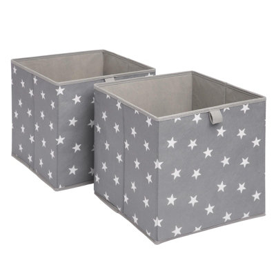 OHS Star Storage Boxes 2 Pack Foldable Collapsible Square Fabric Cube ...