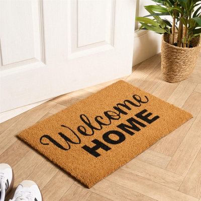 OHS Welcome Home Slogan Non Slip Coir Mat Doormat Rug