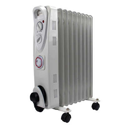 OIL Filled Radiator 9 Fin Heater with 24 Hour TIMER - Electric 2KW Free ...