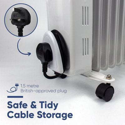 OIL Filled Radiator 9 Fin Heater with 24 Hour TIMER - Electric 2KW Free ...