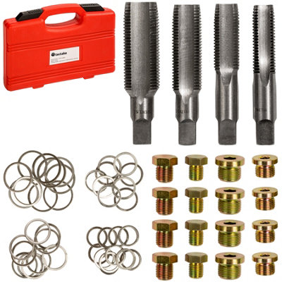 Oil Sump Repair Kit - 4 thread cutters, 20 drain plugs, 40 sealing ...