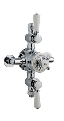 Old London Triple Thermostatic Exposed Shower Valve in 2 White Topaz ...