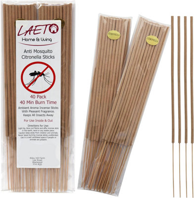 OLD SKU - Laeto Ageless Aromatherapy x4 Pack of 40 Citronella Incense ...