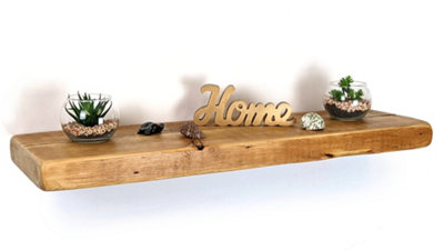 Old Wooden Reclaimed Floating Shelf Primed 9 225mm Length 110cm