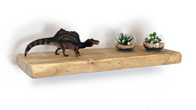 Old Wooden Reclaimed Floating Shelf Unprimed 9" 225mm - Length 110cm ...