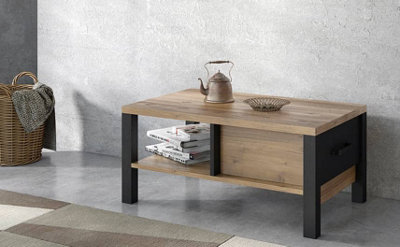 Olin Modern Coffee Table in Appenzeller Fichte Oak & Black Matt ...