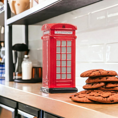 Oliphant Red Telephone Box Ceramic Biscuit Jar