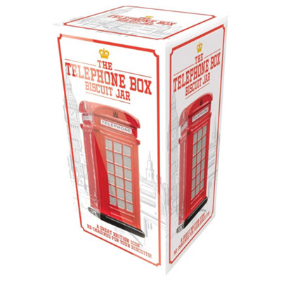 Oliphant Red Telephone Box Ceramic Biscuit Jar