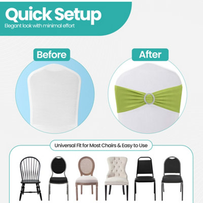 Olive Green Spandex Chair Band with Slider Buckle Stretchy Chair Band ...