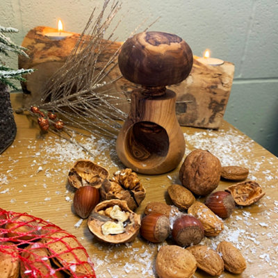 Olive Wood Nut Cracker Splitter Kitchen Tool Walnut Opener 10.5cm (H)
