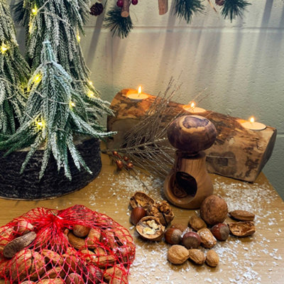 Olive Wood Nut Cracker Splitter Kitchen Tool Walnut Opener 10.5cm (H)