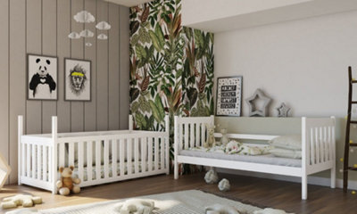 Olive Wooden Bunk Bed Konrad with Cot Bed W98cm - Contemporary ...