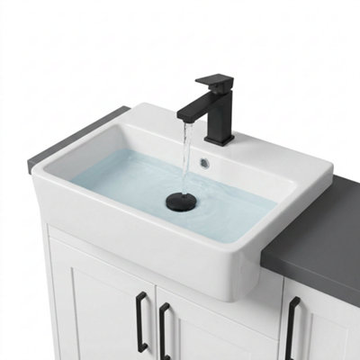 Oliver White 1400mm Standard Shaker Fitted Bathroom Furniture Vanity ...