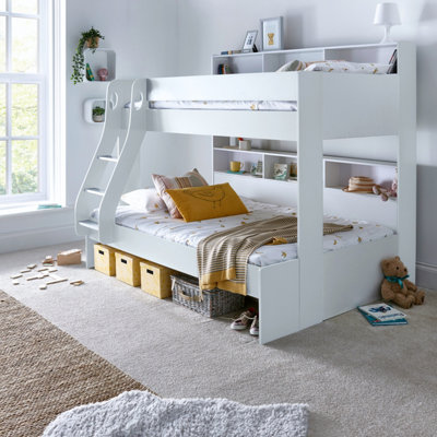 Oliver White Triple Sleeper Storage Bunk Bed Without Drawer