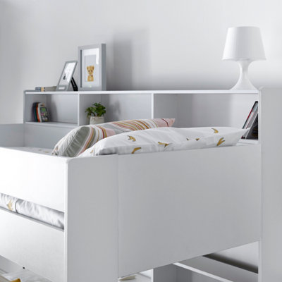 Oliver White Triple Sleeper Storage Bunk Bed Without Drawer