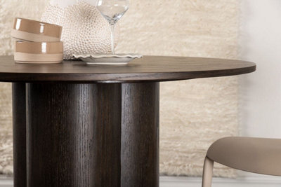 Olivia Mocca Round Dining Table - 110cm