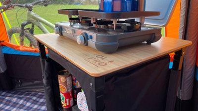 OLPRO Bamboo Camping Table 60cm x 49cm x 82cm