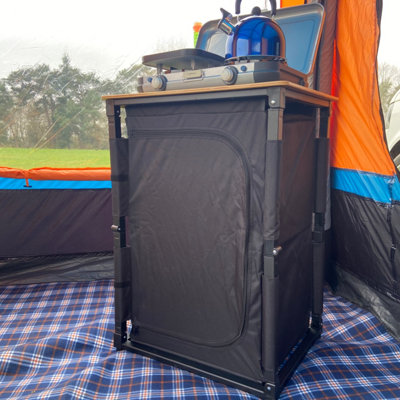 OLPRO Bamboo Camping Table 60cm x 49cm x 82cm