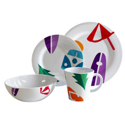 OLPRO Outdoor Leisure Products Spring Bay Melamine Set (16 Piece)