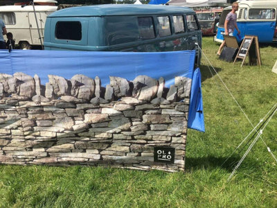 OLPRO Stone Wall 4 Pole Compact Windbreak (Steel Poles)