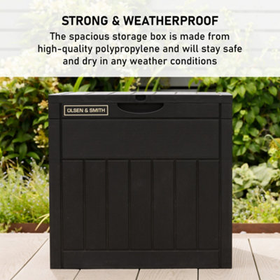 Olsen & Smith 126L Capacity Outdoor Garden Plastic Storage Box Small Balcony Furniture ...