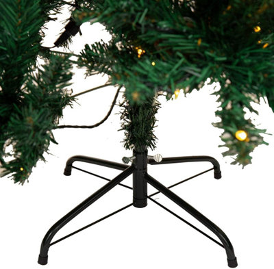 Olsen & Smith 6ft Artificial Christmas Tree, Pre-Lit Xmas Tree with 300 ...