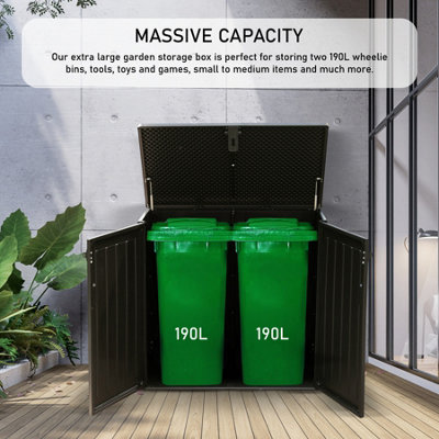 Olsen & Smith 775L Outdoor Storage Box Waterproof, Large Plastic Garden ...