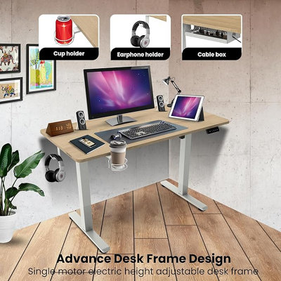 Olsen & Smith, Single Electric Standing Desk, Sit Stand Table, 120x60x ...