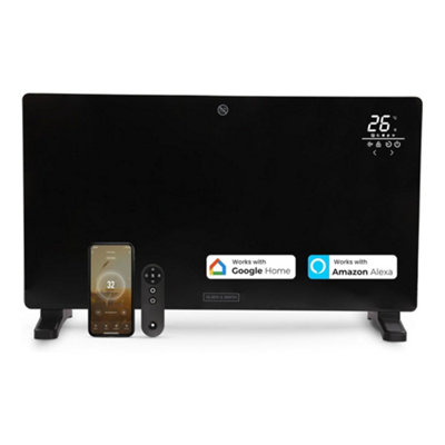 Olsen & Smith Smart Glass Panel Heater, 2500W Electric Radiator, Wall ...